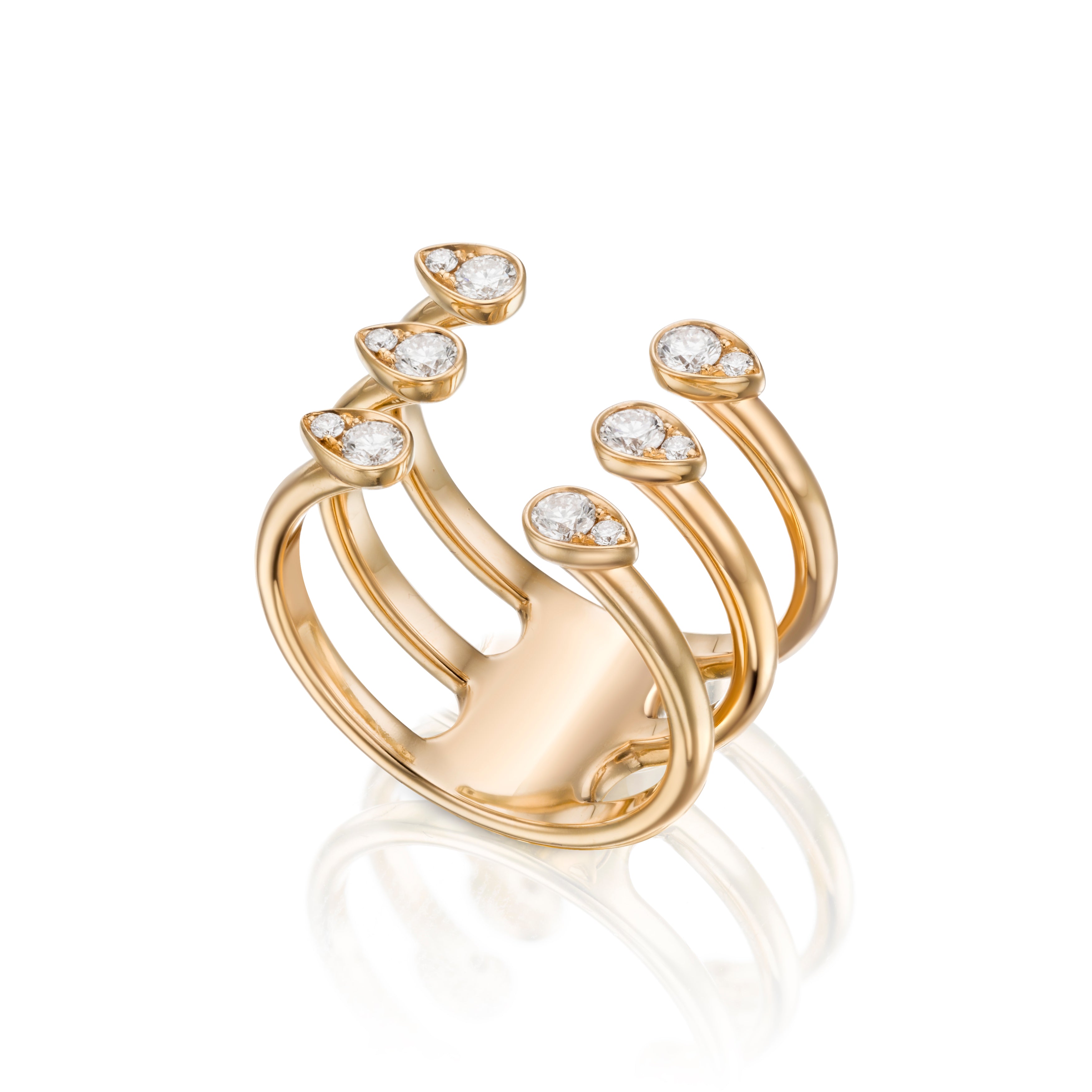 Open Cuff Diamond Ring 18K Gold | THE PRIVATE ROOM JEWELRY – The ...